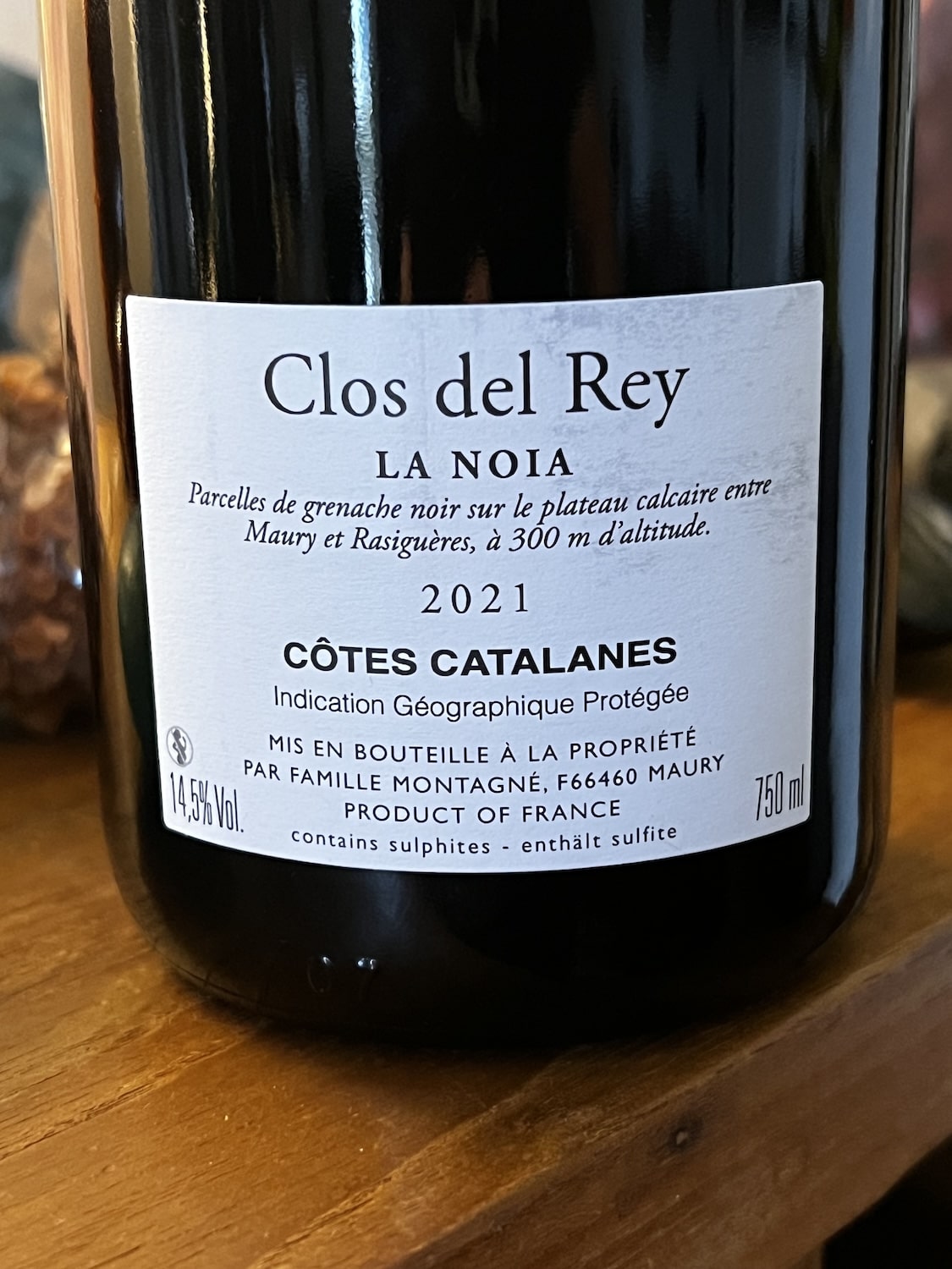 Clos del Rey LA NOIA Rouge 2021 sur Cep de Table